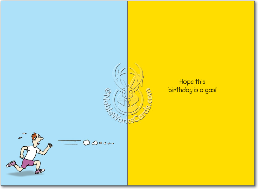 Adult Humorous Birthday Paper Card Farting Power