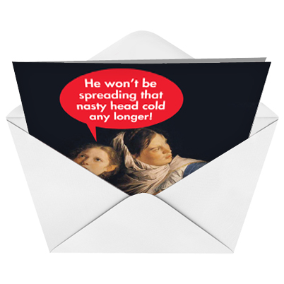 Head Cold Picture Get Well Paper Card