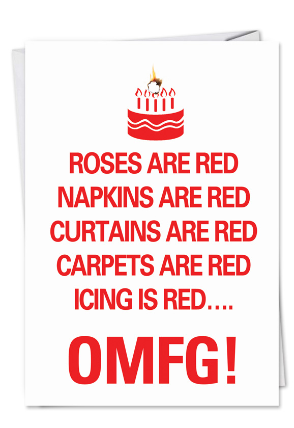 Icing Is Red Funny Birthday Greeting Card