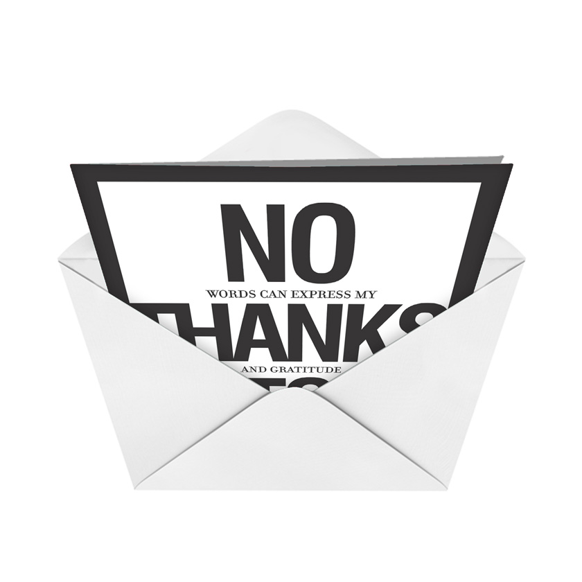 No Thanks To You: Hilarious Thank You Giant Printed Card