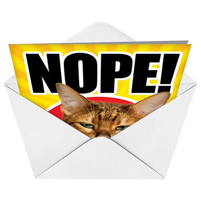 Nope Petigreet Not Greeted Greeting Card