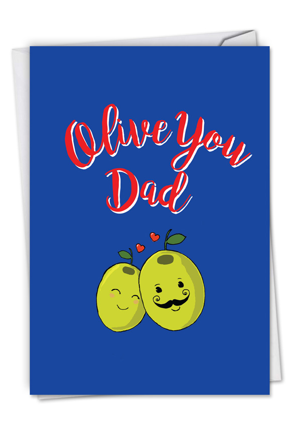 Olive You Dad Red Rocket Father's Day Card By