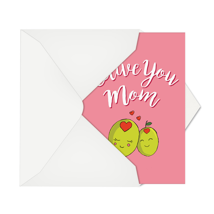 Olive You Mom Red Rocket Mother's Day Card By