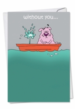 Sinking Feeling Cartoons Miss You Greeting Card D.T. Walsh
