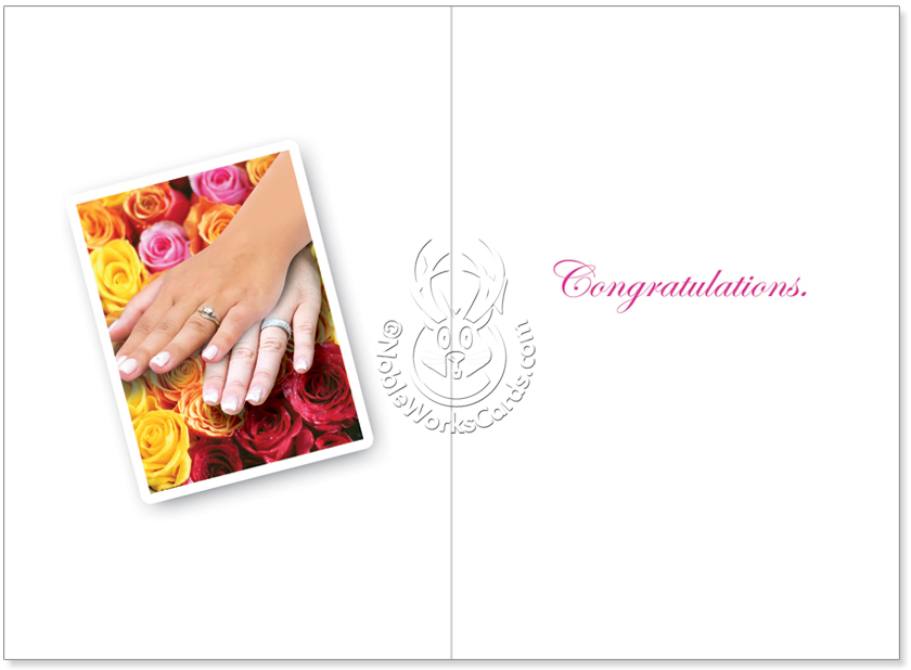 Wedding Hands Woman Woman Red Rocket Greeting Card