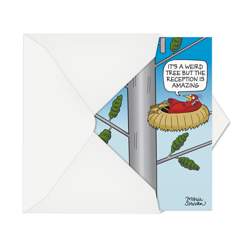 Weird Tree Cartoons Birthday Card By Maria Scrivan