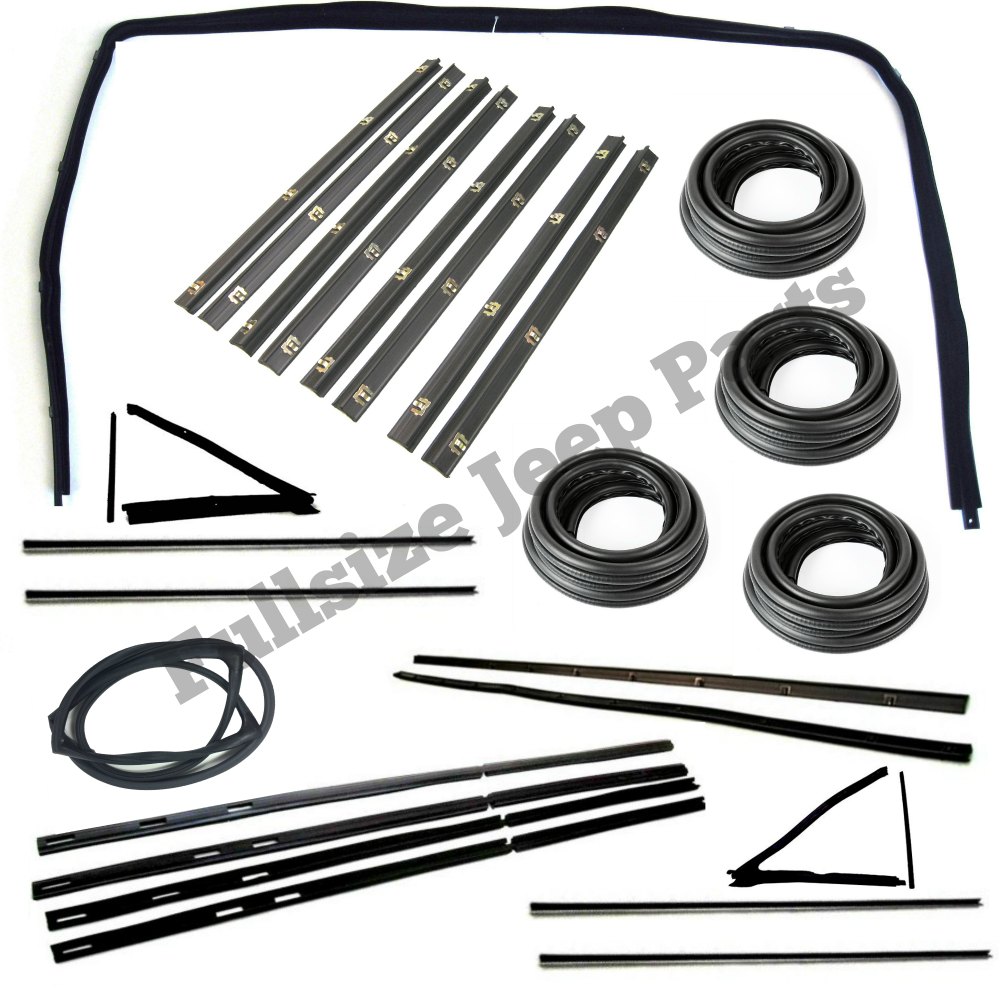 FSJ Jeep Part WK4DR Window and Door Weatherstrip Kit for 1974-1991 4 ...