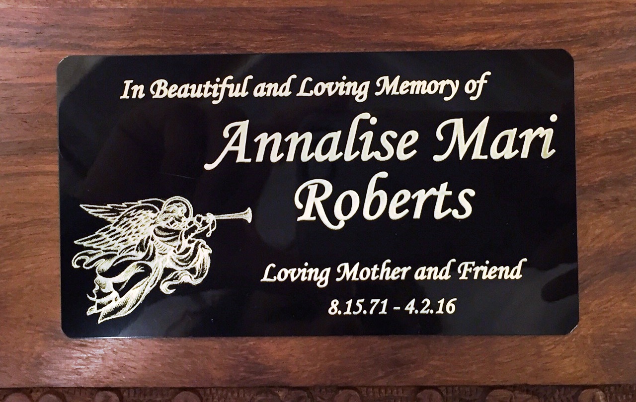 Black and Gold Angel Name Plate