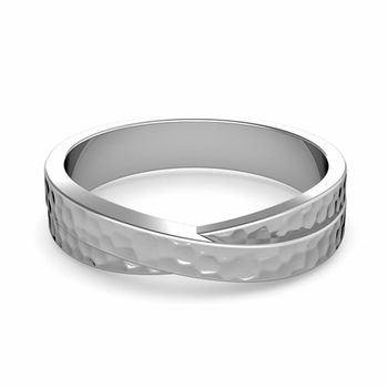Infinity Wedding Band Mens Wedding Ring in Gold or Platinum