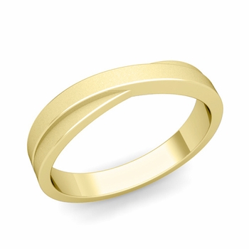 Infinity Wedding Band Mens Wedding Ring in Gold or Platinum