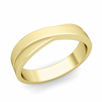 Infinity Wedding Band Mens Wedding Ring in Gold or Platinum