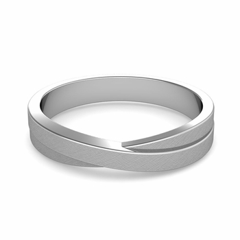 Infinity Wedding Band Mens Wedding Ring in Gold or Platinum