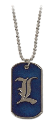 Death Note: Dog Tag Necklace - L - Anime Books