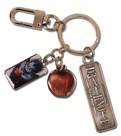 Death Note: Metal Key Chain - Apple, Ryuk & Logo - Anime Books