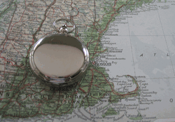 Silver Pocket Compass Custom Engraved - Silver 1.75"