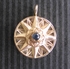 14K Gold Compass Rose Pendant with Sapphire