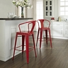 Crosley Amelia Red Metal Cafe Barstool with Back - Set of 2 - CF500730 ...