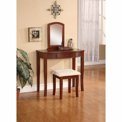 Molly Rich Cherry Vanity Set - 58028CHY-01-KD-U - Linon Home Decor