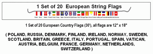 European Countries Flag Streamers - Flag Streamers, String FlagsParty ...