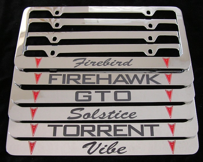 Pontiac logo license plate frame
