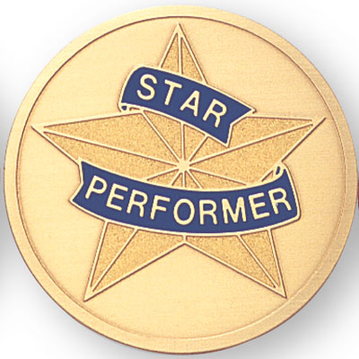 Star Performer Medal Inserts (Etched, 518367) | TrophyCentral
