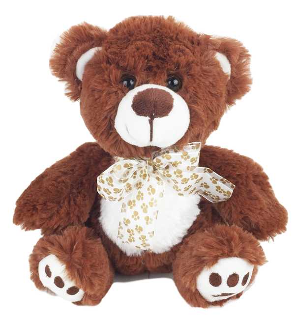 Ms Teddy Bear Sitting Teddy Bear Printed Bear Paws Chocolate Brown Fur ...