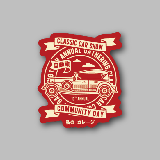 Classic Car Show Sticker
