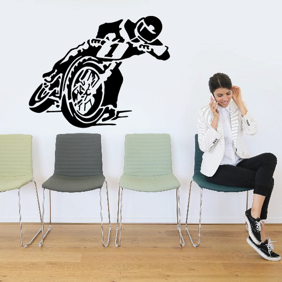 Detailed Flat Track Racer Decal