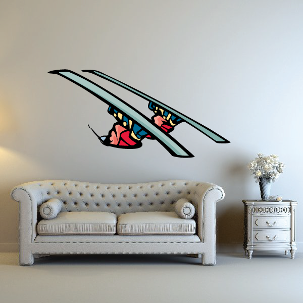 Skiing Wall Decal - Vinyl Sticker - Car Sticker - Die Cut Sticker ...