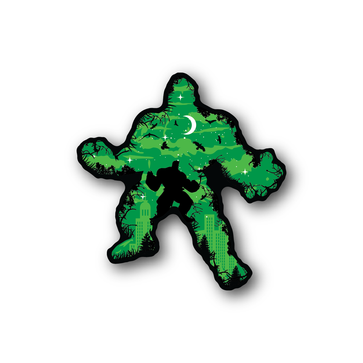 Green Monster Collage Sticker