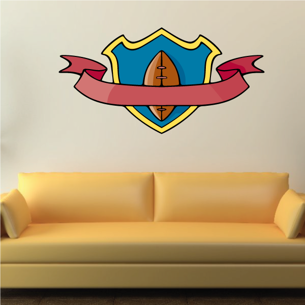 Football Crest Shield Wall Decal - Vinyl Sticker - Car Sticker - Die ...