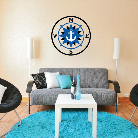 Nautical Compass Printed Die Cut Decal