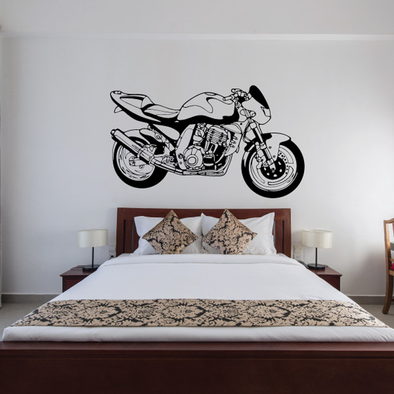 Motorcycle Illustration Wall Decal - Vinyl Decal - Car Decal - CD030