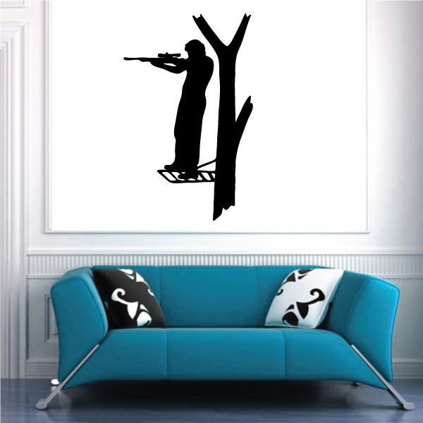 Rifle Hunter in Tree Decal