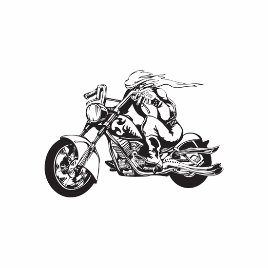 Chopper Wall Decal - Vinyl Decal - Car Decal - DC 010