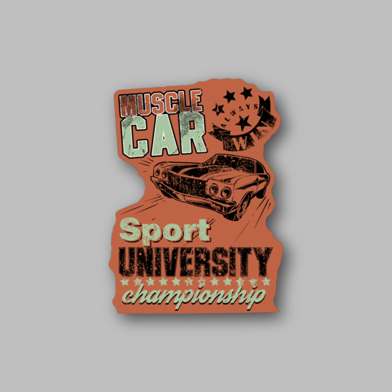 Muscle Car Sport University Sticker