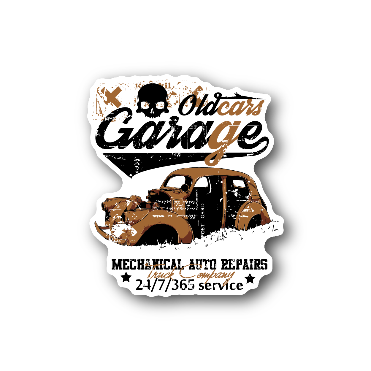 Old Cars Garage Sticker