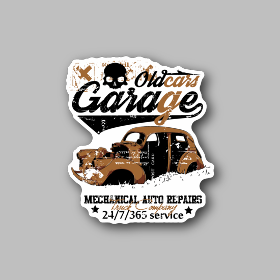 Old Cars Garage Sticker