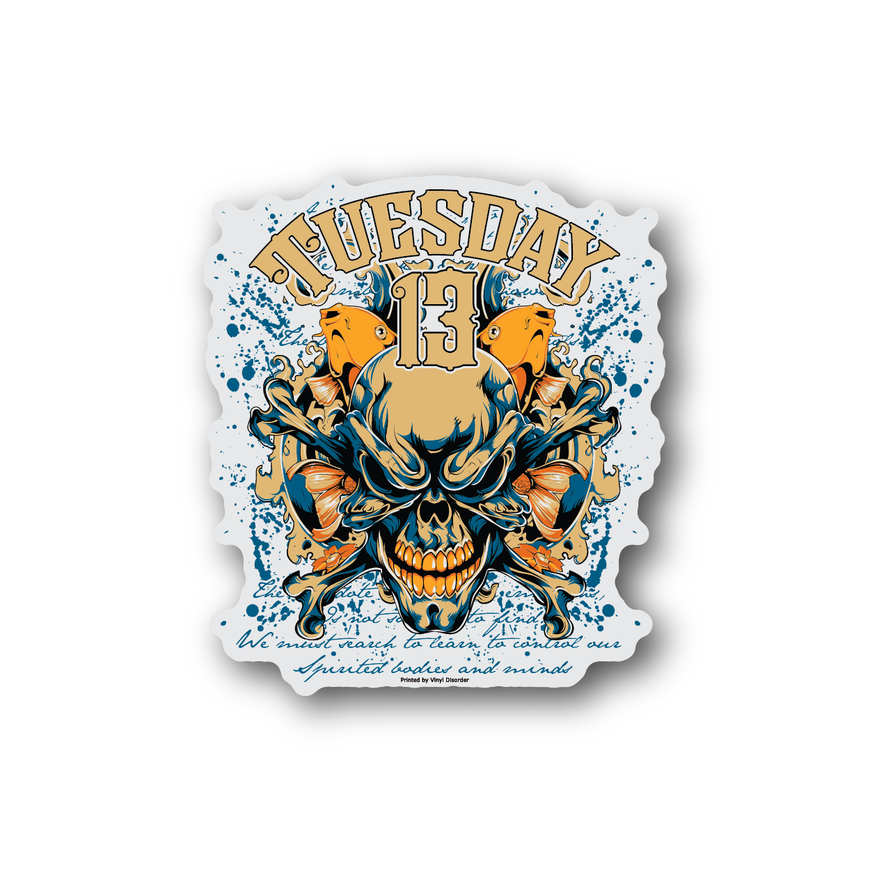 Tuesday 13 Skull and Crossbones Sticker