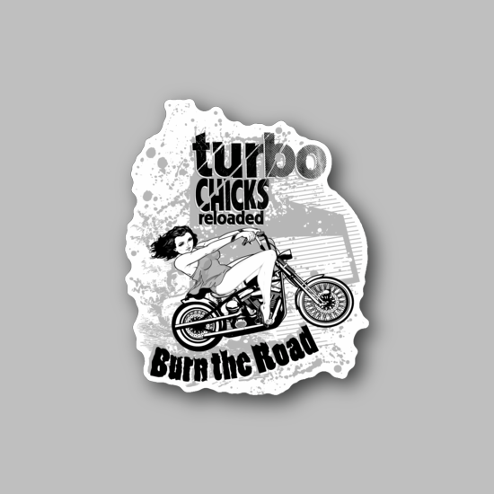Turbo Chicks Motorcycle Sticker