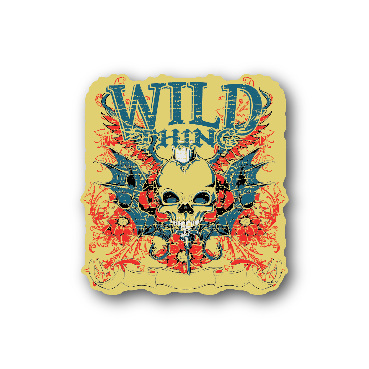 Wild Thing Skull Sticker