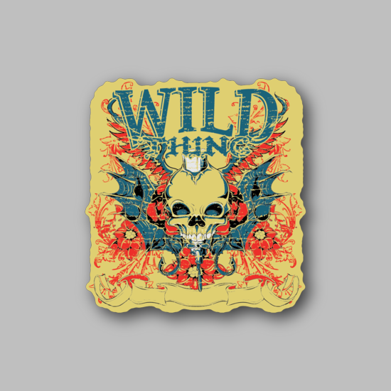 Wild Thing Skull Sticker