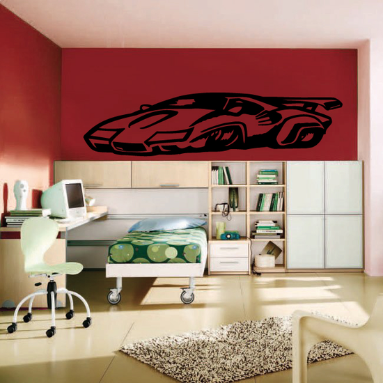 Lamborghini Countach Cartoon Decal