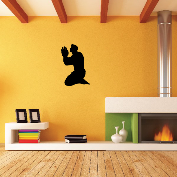 Praying Muscle Man with open hands Decal