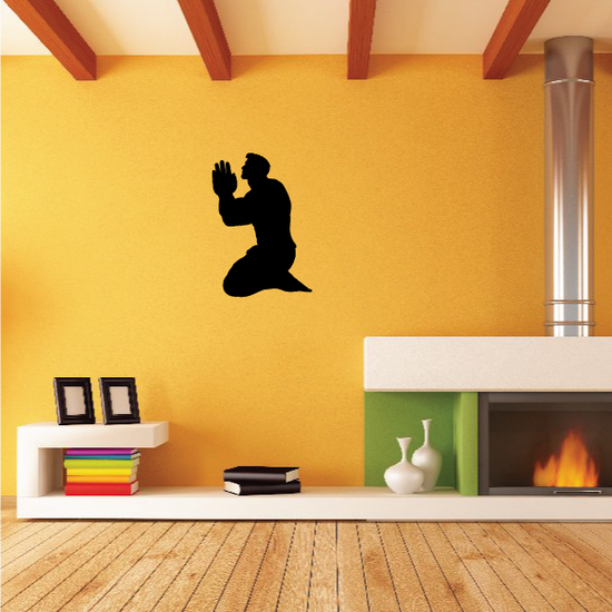 Praying Muscle Man with open hands Decal
