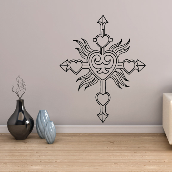 Heart Cross Decal