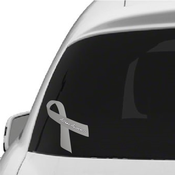 Asthma Awareness Ribbon Vinyl Sticker