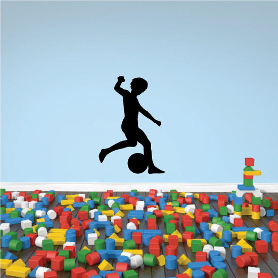 Child Soccer Player Dribbling Decal