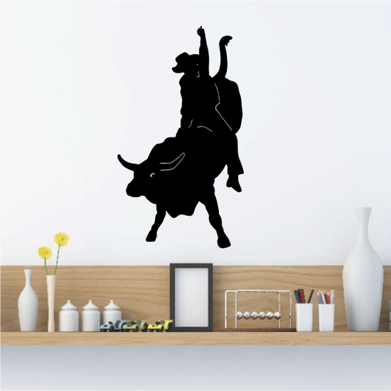 Rodeo Bull Riding Wall Decal - Vinyl Decal - Car Decal - 005