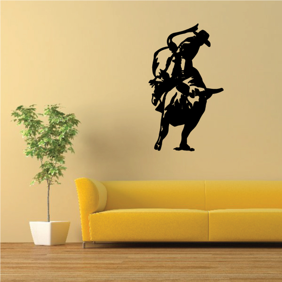 Bull Riding Wall Decal - Vinyl Decal - Car Decal - 023